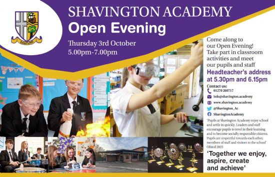 Shavington Academy - Shavington Academy Open Evening 2024